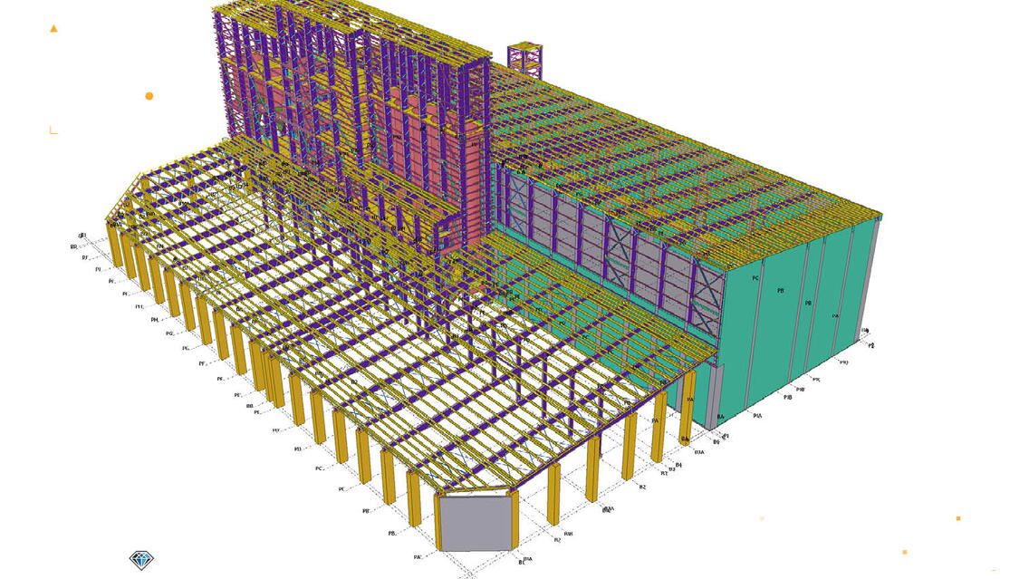 Wheat Mill (Phase-1) - Silo supporting Structure | Tekla