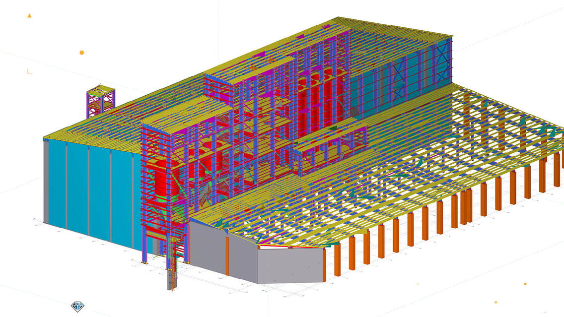 Wheat Mill (Phase-1) - Silo supporting Structure | Tekla