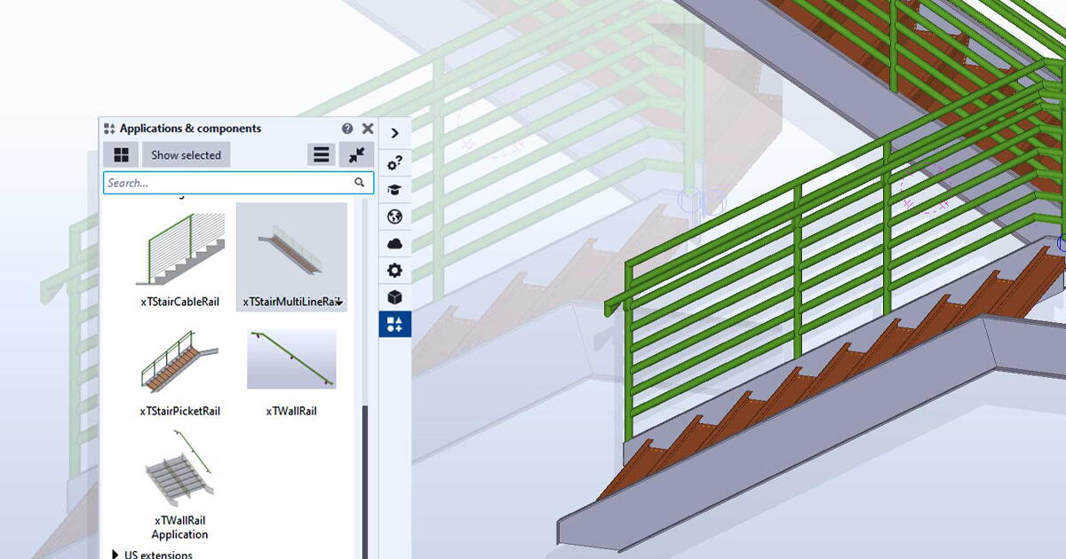 xTStairMultiLineRail | Tekla