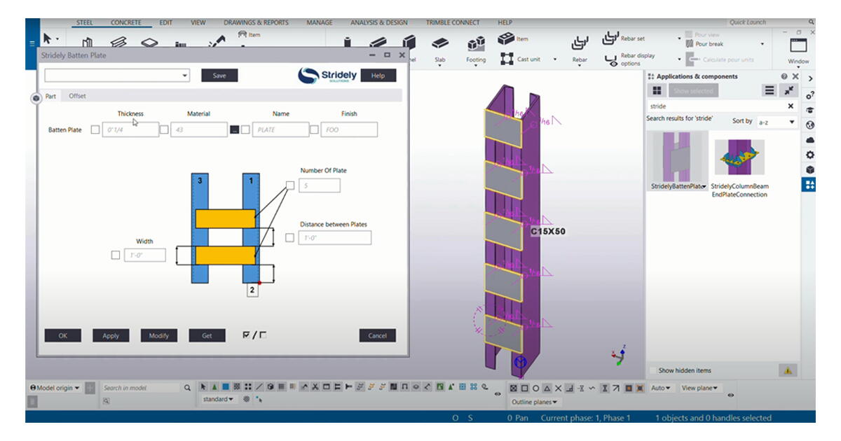 Stridely Batten Plate | Tekla