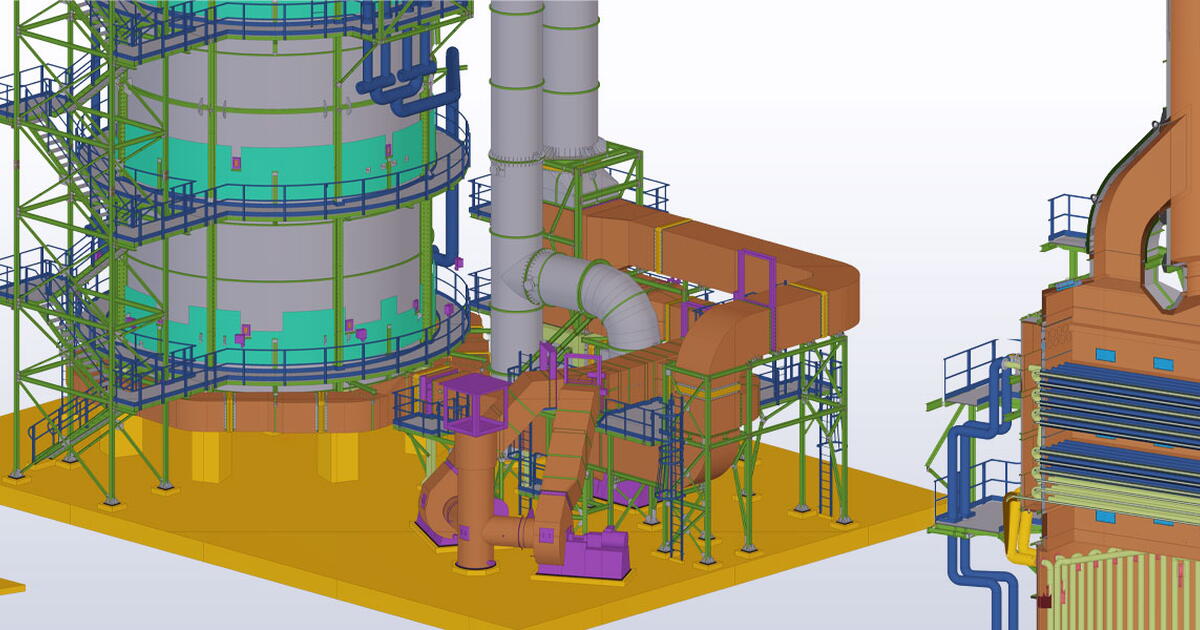 Hot oil heater 19-H-01 | Tekla